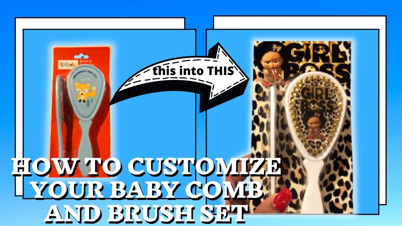 How To Customize Your Baby Comb And Brush Set/ Baby Gift Tutorial - YouTube