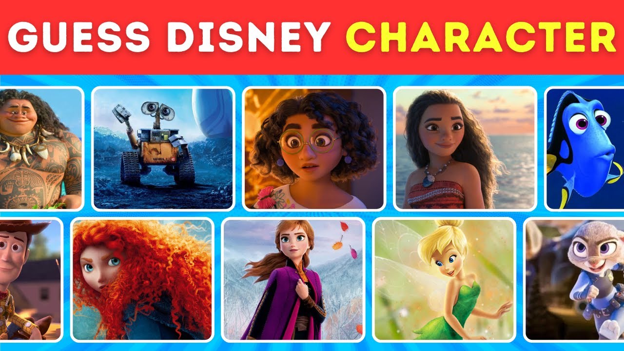 Guess The Disney Characters | Can you name these 50 Disney Characters ...