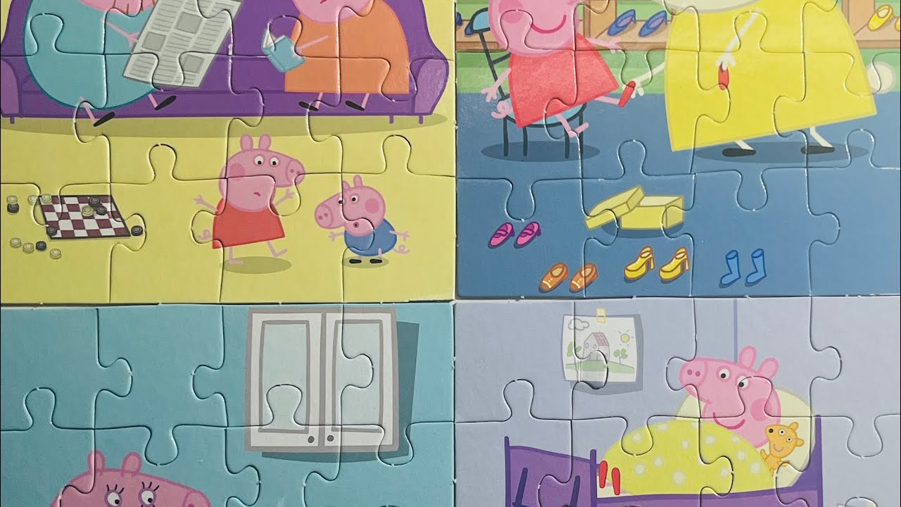 4 x Peppa Pig Jigsaw Puzzles for Kids 🎈 - YouTube