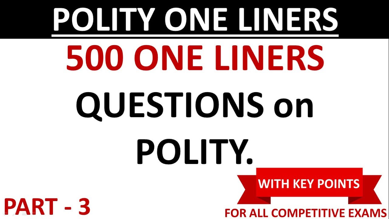One Liner Polity for SSC CGL 2023 | Polity One Liner Questions | Polity ...