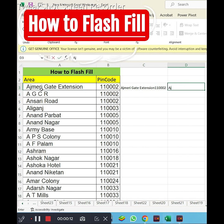 Advance Flash Fill in Excel Advance Excel Tips and Tricks How to Flash Fill Flash Fill In Excel ...