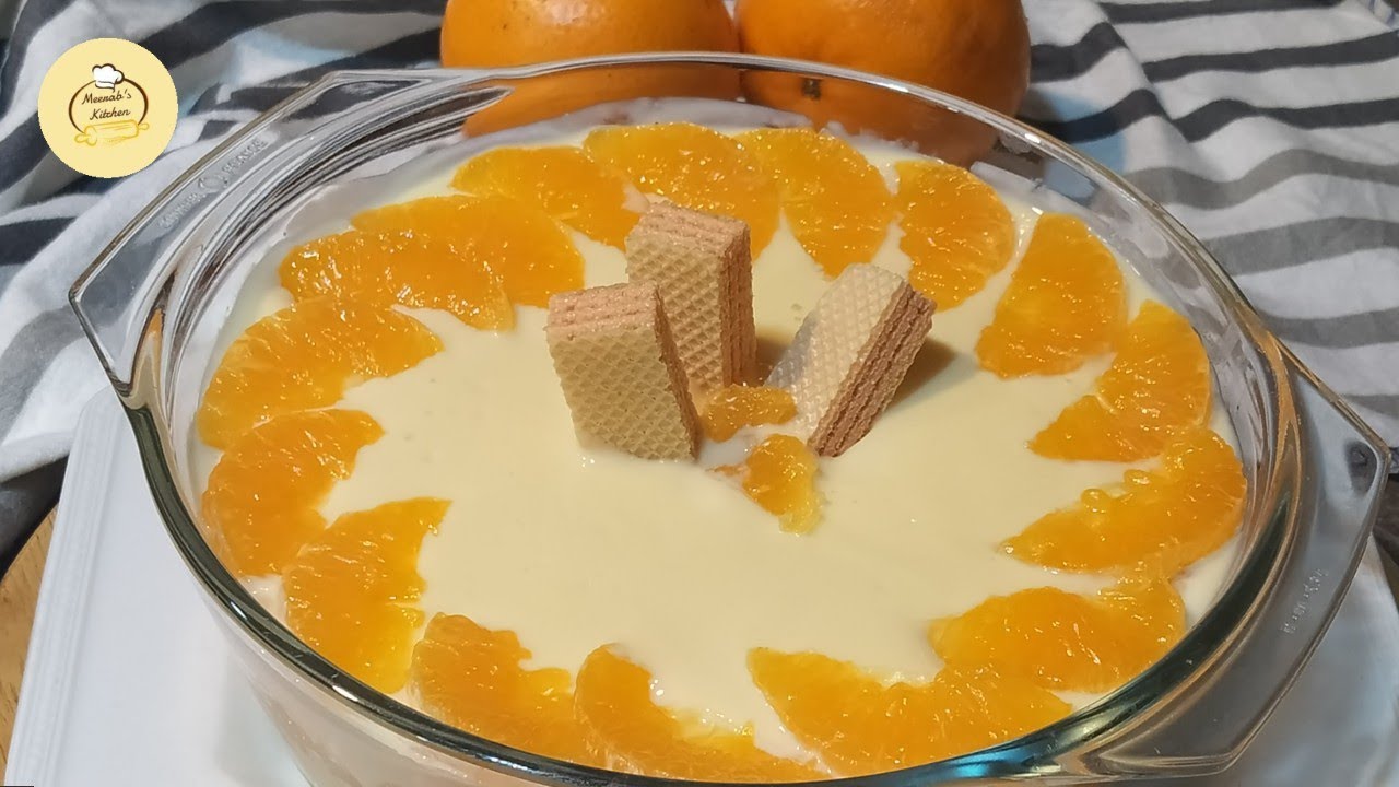 Orange Trifle recipe | Triple layers orange dessert | Orange creamy ...