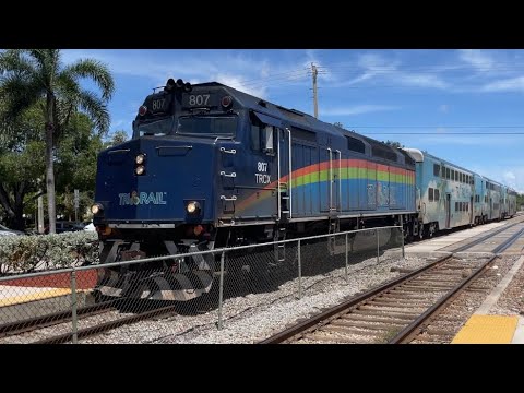 Tri-Rail 807 leads commuter in Deerfield Beach Florida 9-3-22 - YouTube