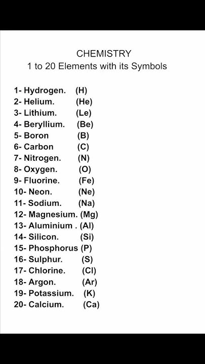 1 Se 20 Tak Elements Chemistry 1 To 20 Elements Of Chemistry YouTube 1-se-20-tak-elements-chemistry-1-to-20-elements-of-chemistry-youtube