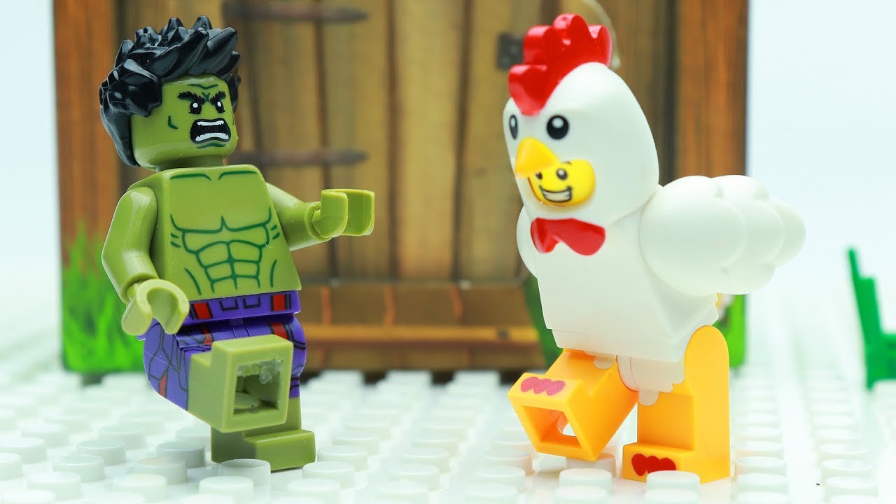 Lego Hulk and Chicken Suit Funny Stop Motion - YouTube