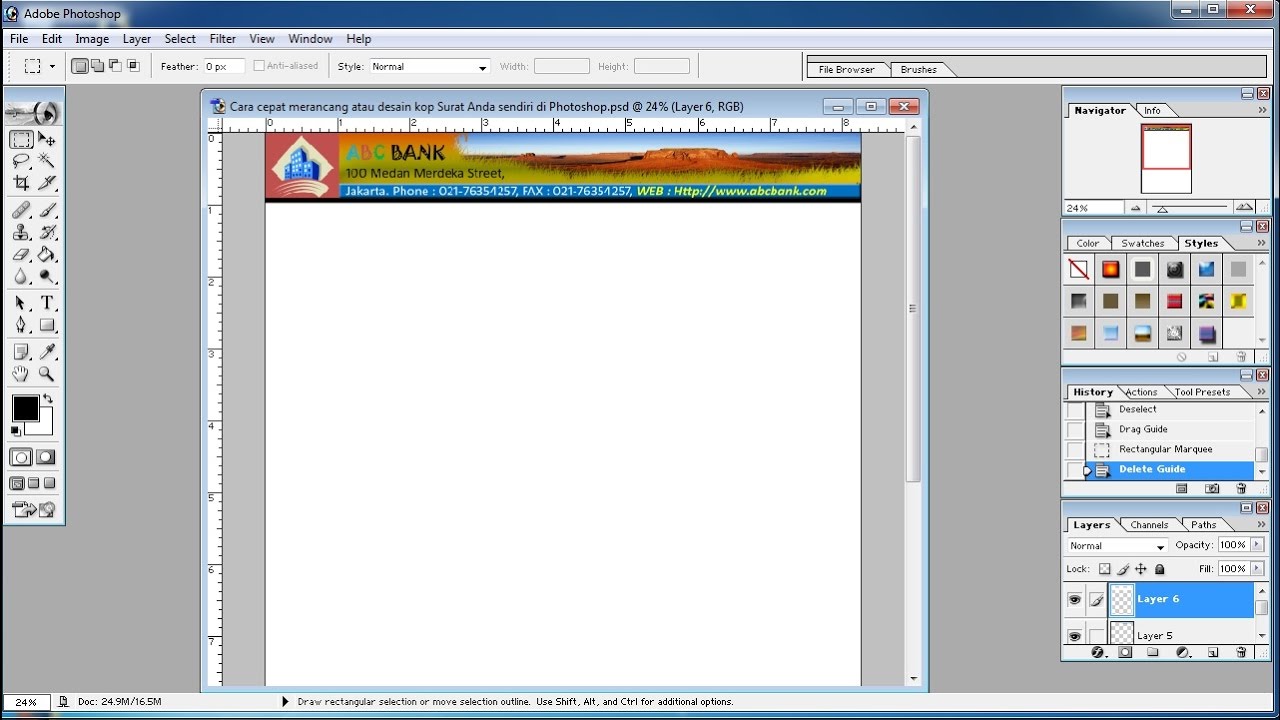 Tutorial Photoshop|Cara cepat merancang atau desain kop Surat Anda ...