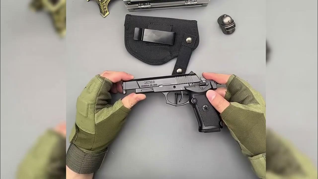 QSZ-92 92式ミニモデルガン 1/2.05 中国人民解放軍 超精密 排莢式 合金 メタルスライド モデルガン 科学と教育モデル 誕生日プレゼント - YouTube