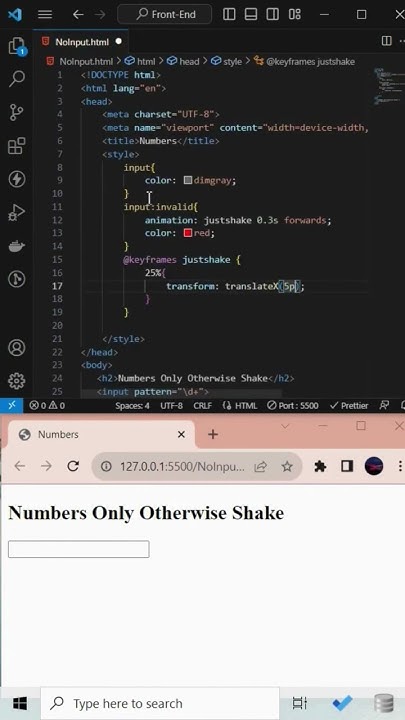 How To Shake Input Box Html Css Shorts Shake Shakeeffect Html Css Code In Description