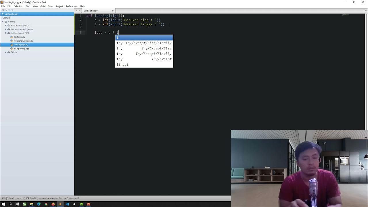 Menghitung Luas Segitiga Menggunakan Program Sederhana Python - YouTube