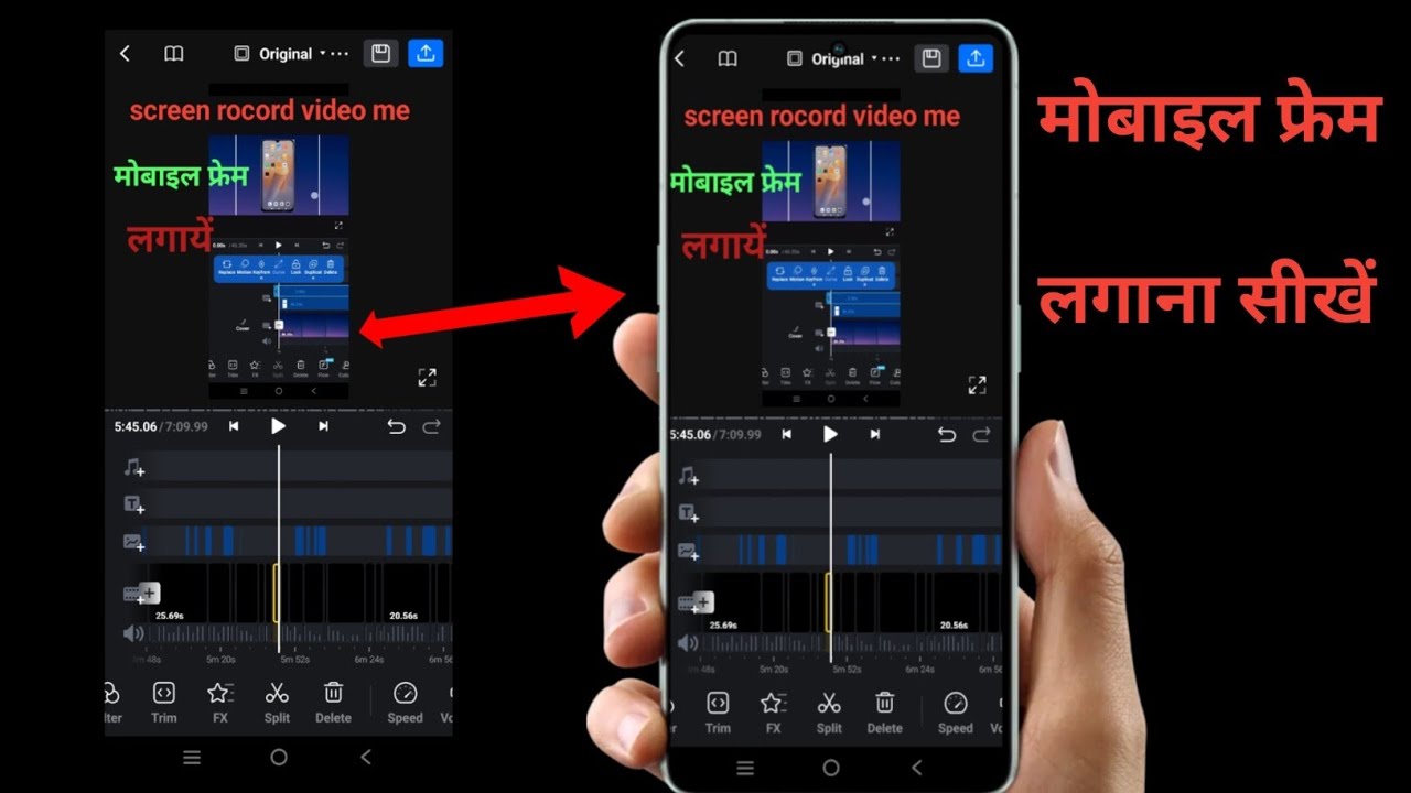 Mobile Frame Video Editing | How to add Mobile Screen Frame in YouTube ...