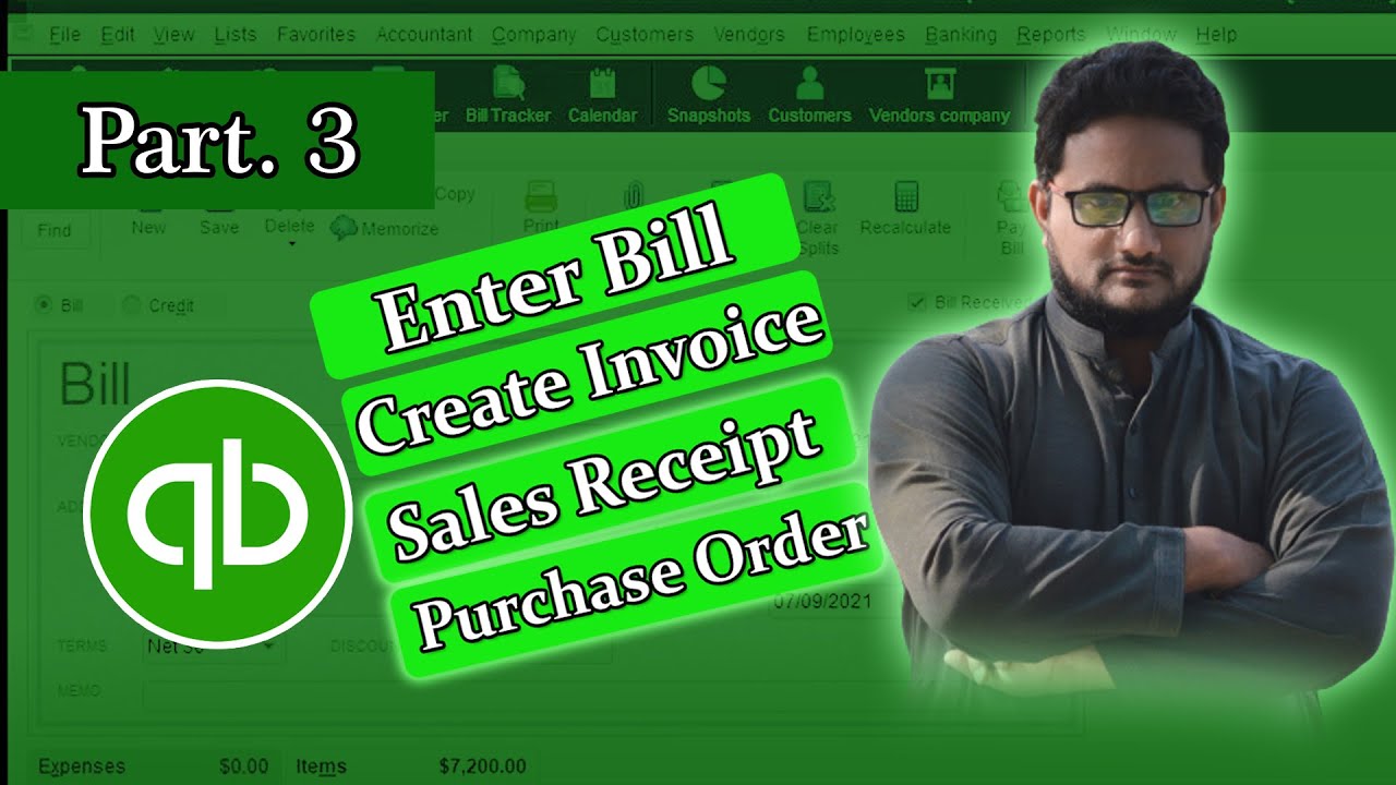 How To Enter Bill In QuickBooks Create Invoice Sales Receipt How To Enter Bill In QuickBooks Create Invoice Sales Receipt