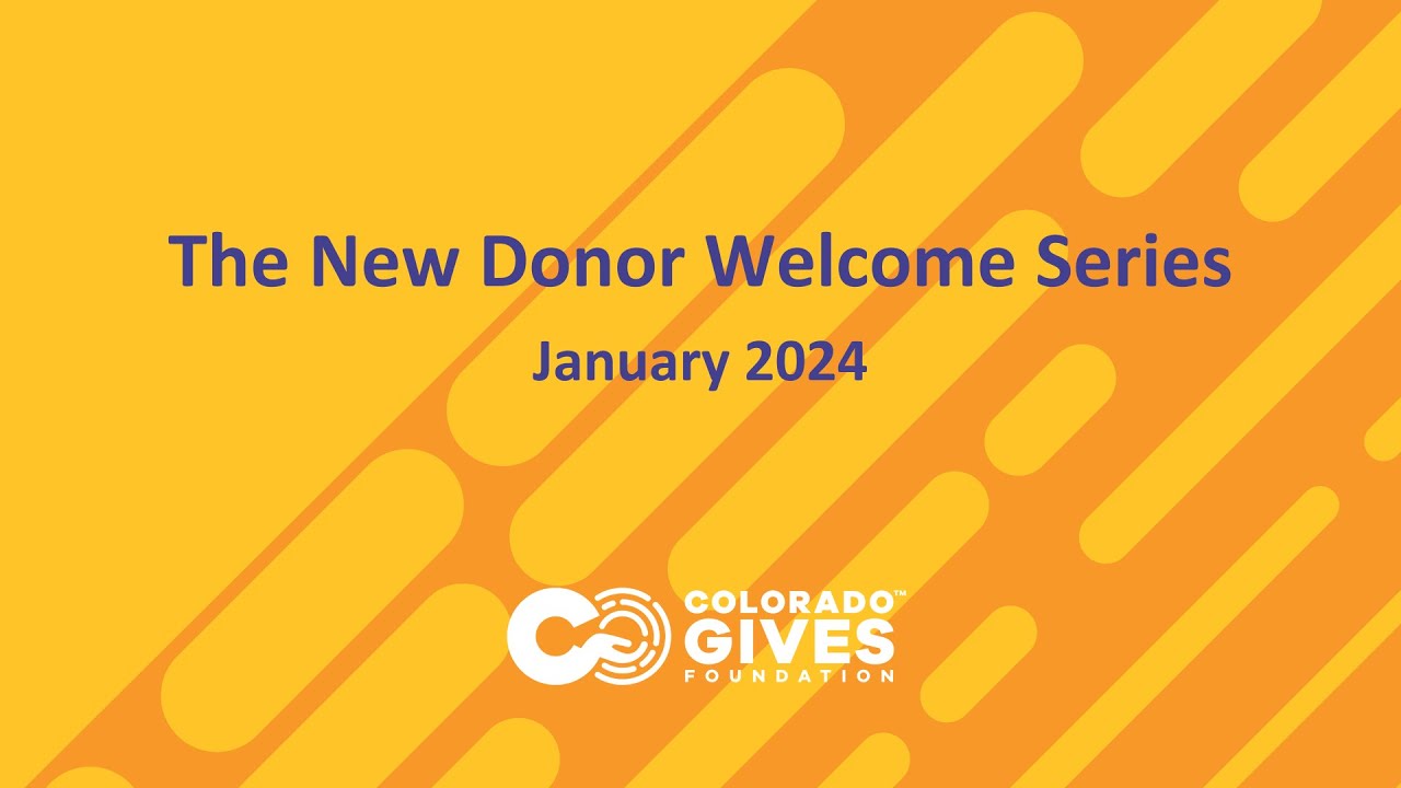 The New Donor Welcome Series - Jan 2024 - YouTube