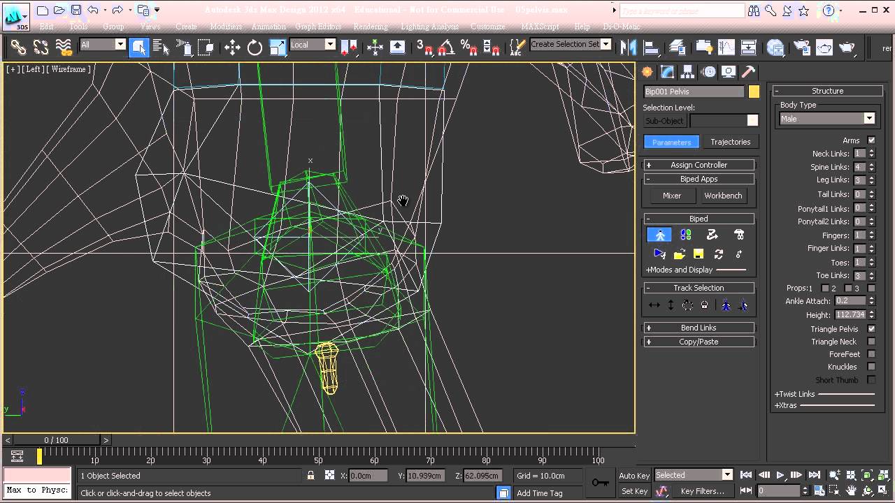3ds Max Biped Rigging 05 Pelvis - YouTube