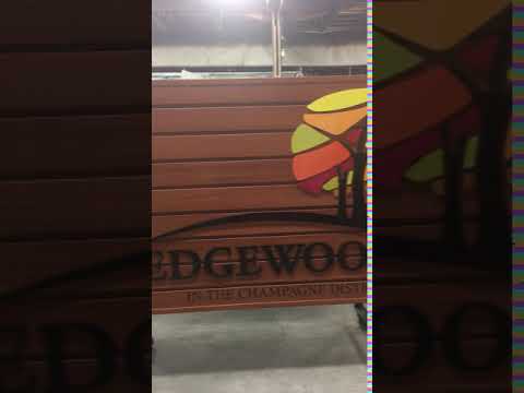 Edgewood Custom Entrance Sign- Faux Wood Metal Panel - YouTube