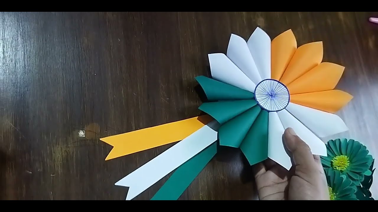 Republic Day Badge making | Republic day crafts | Origami Paper Crafts ...
