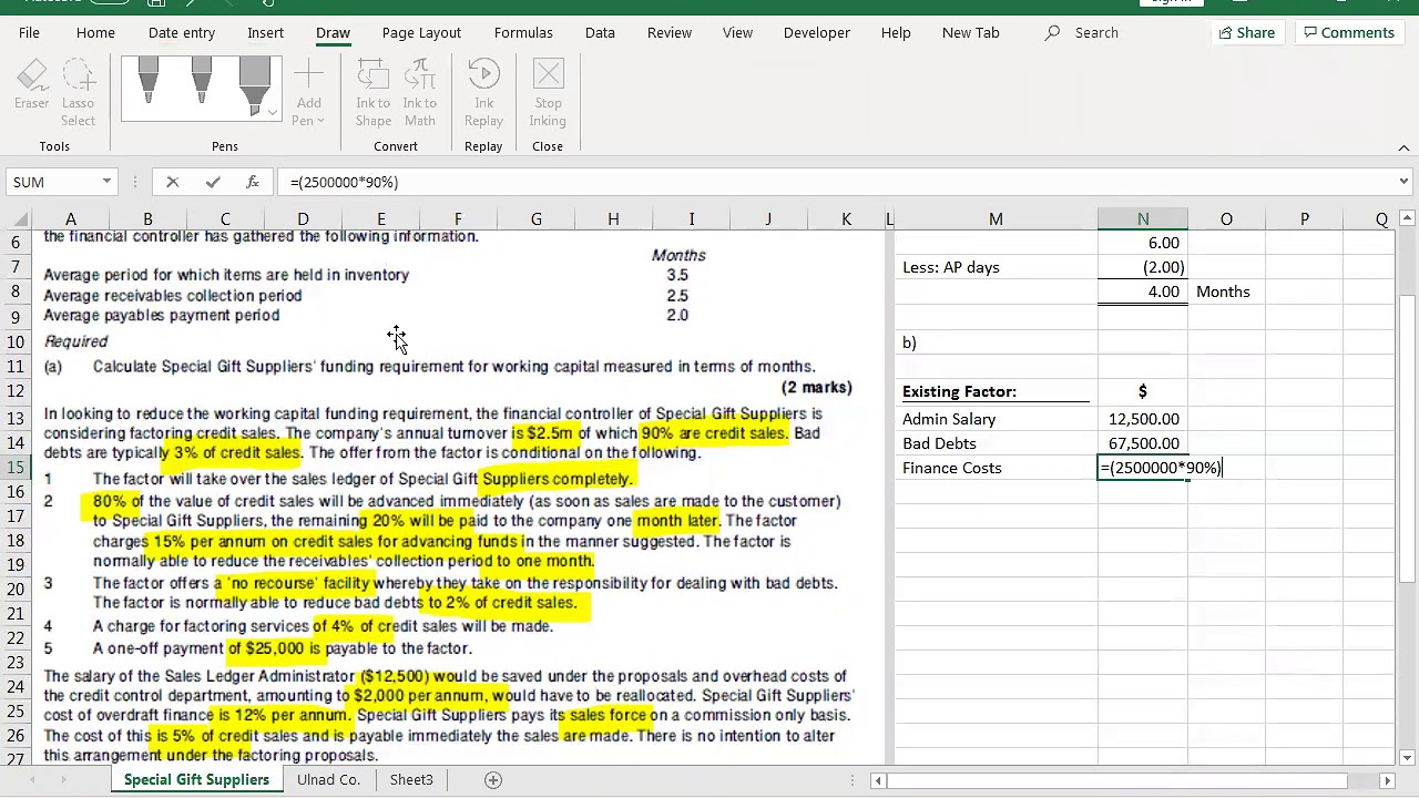 Solution to Working Capital Management Practice Questions! - YouTube