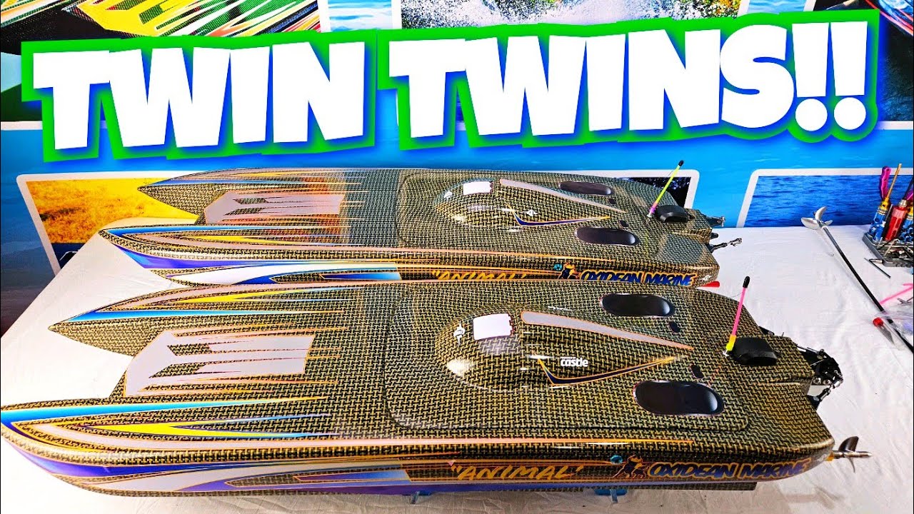 CONJOINED TWINS! Two Animal Twin Cat rc boats! - YouTube