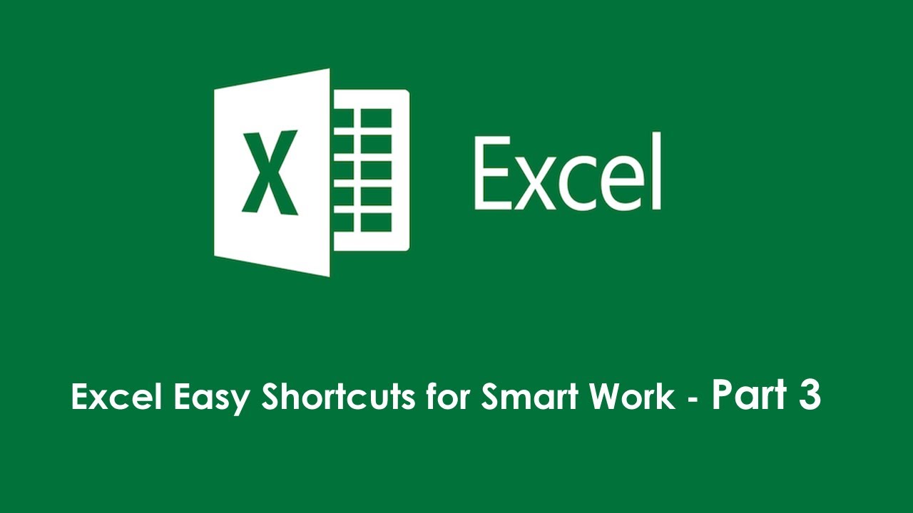 Excel - Shortcut for Microsoft Excel - (Part 3) - YouTube