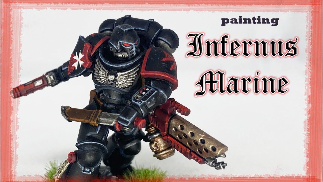Painting an Infernus Space Marine sergeant as a Black Templar! - YouTube