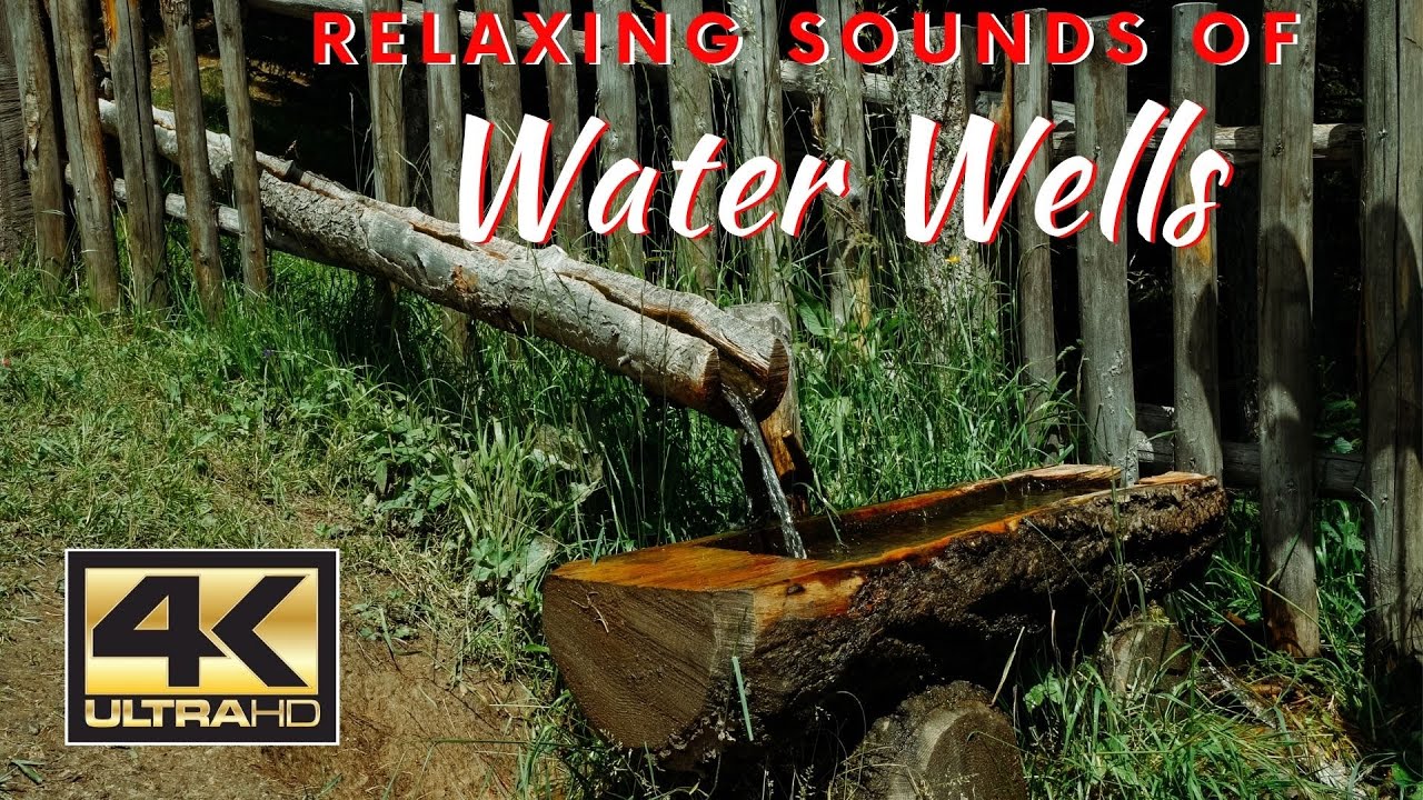 4K Sound of Water in a Water Wells | Take a break at this cozy fountain ...