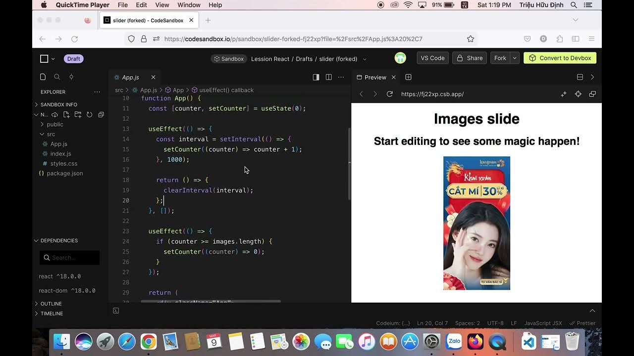 Tạo ảnh chuyển động với useEffect trong ReactJS - YouTube