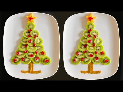 Beautiful Fruits Decoration /Christmas Tree Fruits Decoration /Easy Fruit Art /Fruit carving Garnish