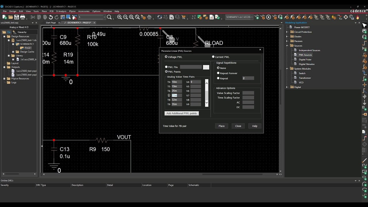 OrCAD X Capture and PSpice [Voltage-Controlled Switch (S),Piecwise ...