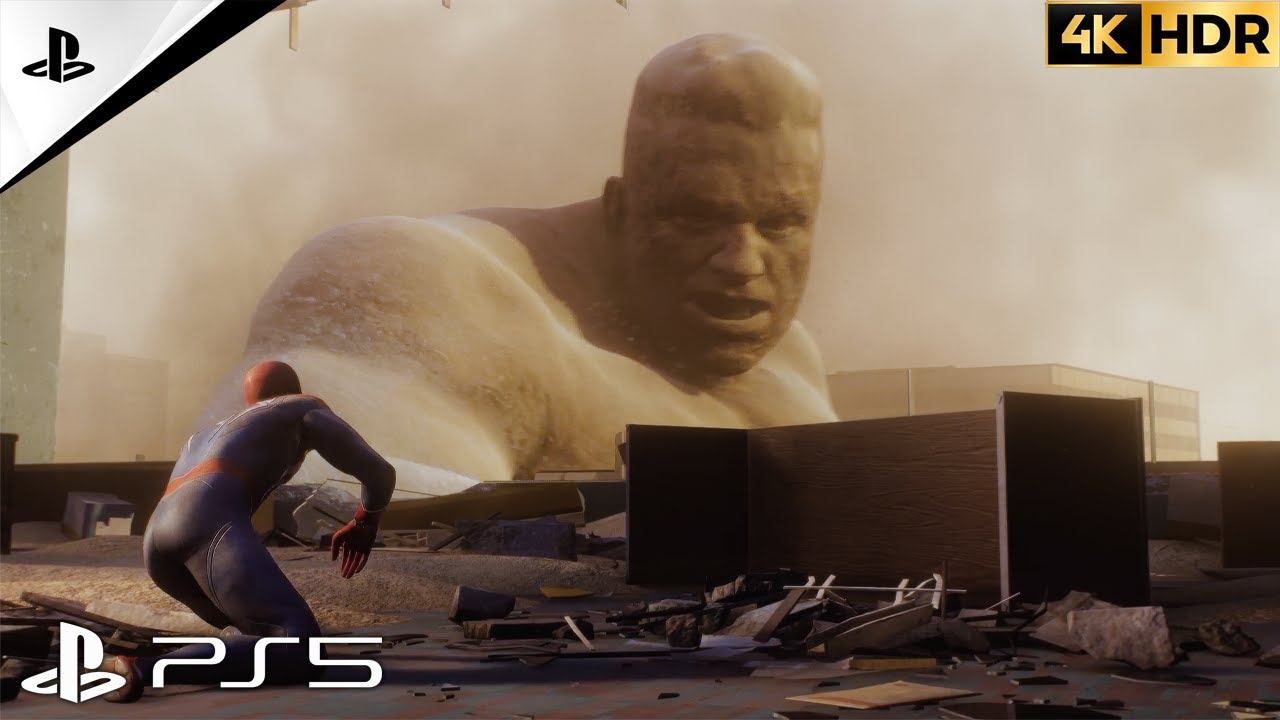 (PS5) Giant Sandman Fight Scene | Marvel's Spider-Man 2 | ULTRA ...
