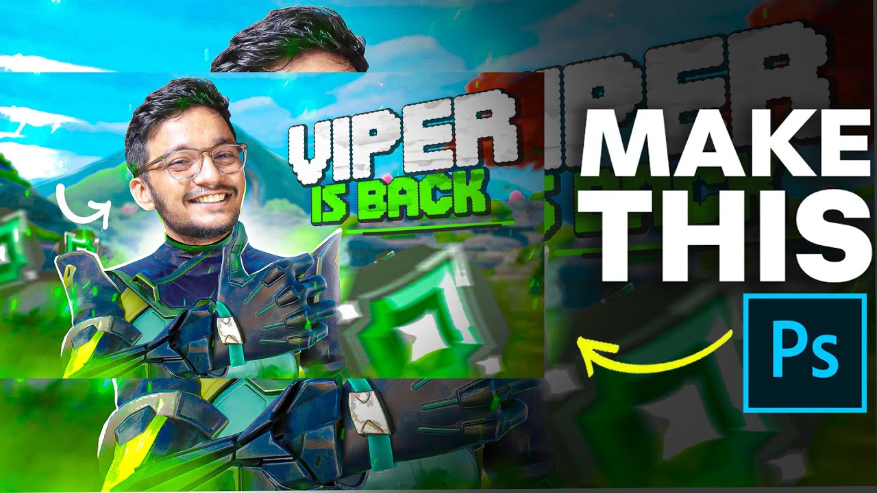 Making Viper Valorant thumbnail Live | Photoshop livestream - YouTube