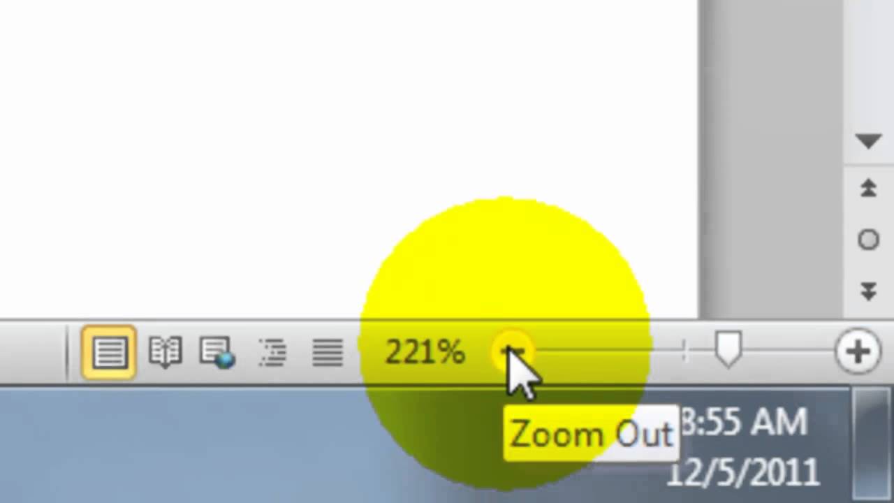 MS-WORD 2010: Zoom and Magnification - YouTube