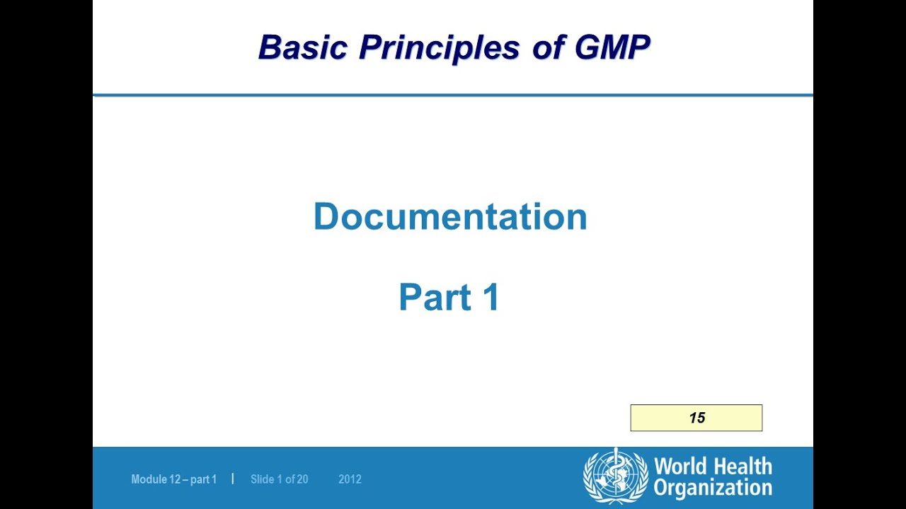 WHO GMP guidelines: Documentation - YouTube