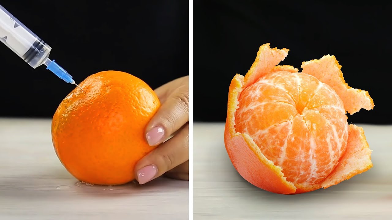 24 CLEVER HACKS TO PEEL AND CUT FRUITS AND VEGETABLES - YouTube