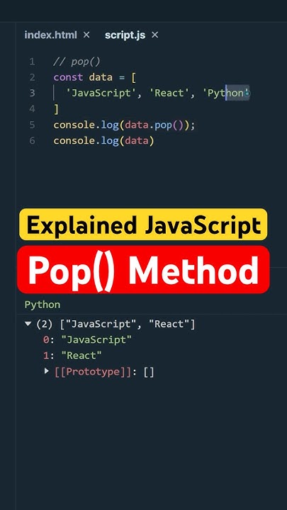 #31 JavaScript Interview Question | Understanding the pop() Method | #Shorts #JavaScript - YouTube