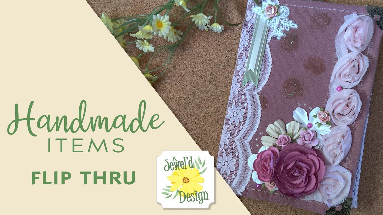 Wildflower Botanical Pink Rose Journal; handmade flip thru (SOLD) - YouTube