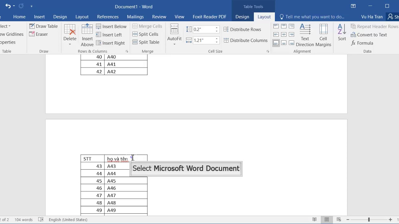 MS word - make repeated header row - YouTube
