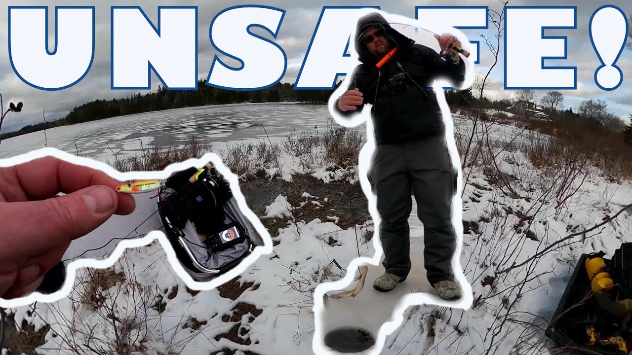 UNSAFE CONDITIONS! New Lake, New Lure, Surprise Catch! Maine Ice ...