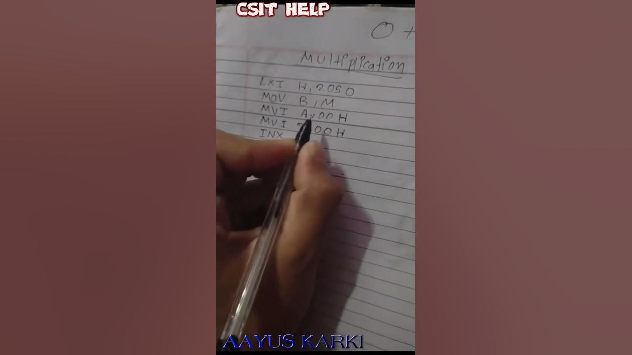8085 program to multiply two 8 bit numbers BSC csit second semester - YouTube