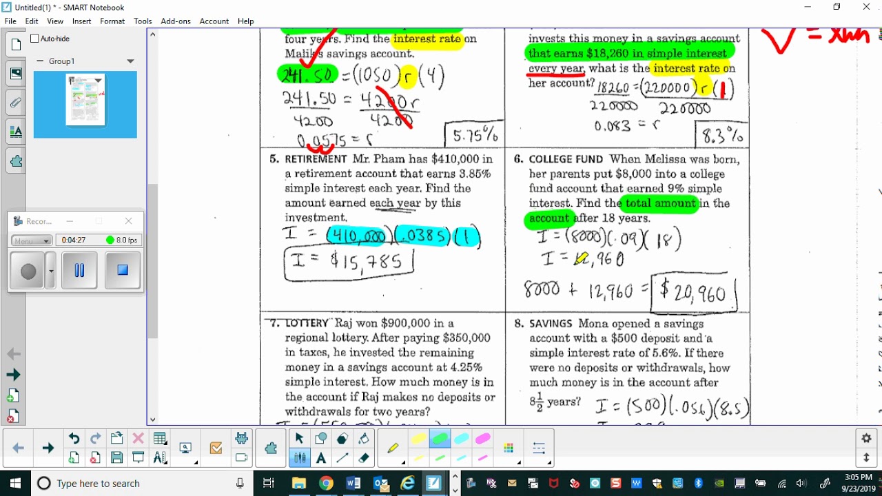 M7H Simple Interest Practice Problems Worked Out YouTube M7H Simple Interest Practice Problems Worked Out YouTube