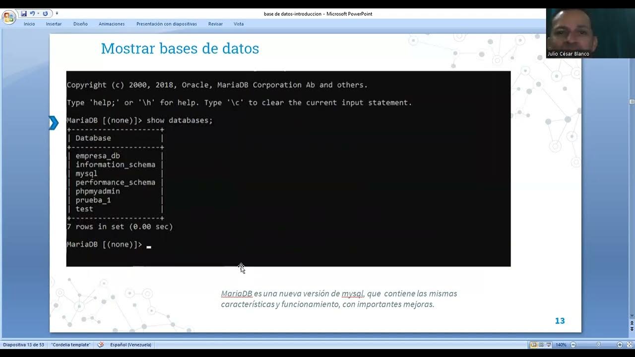 crear base de datos y tabla en Mariadb (mysql) - YouTube