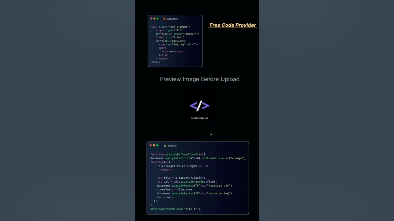 How to Preview an Image Before Upload using JavaScript - YouTube
