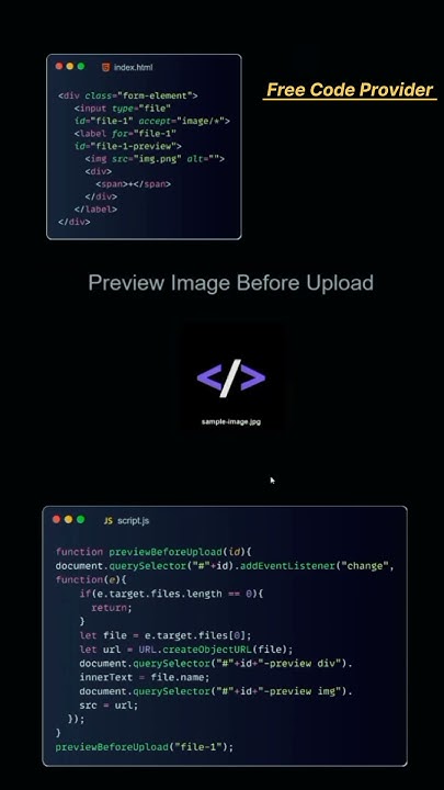 How to Preview an Image Before Upload using JavaScript - YouTube