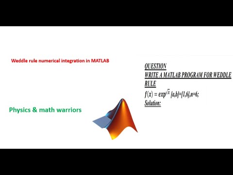 weddle rule numerical integration in matlab - YouTube