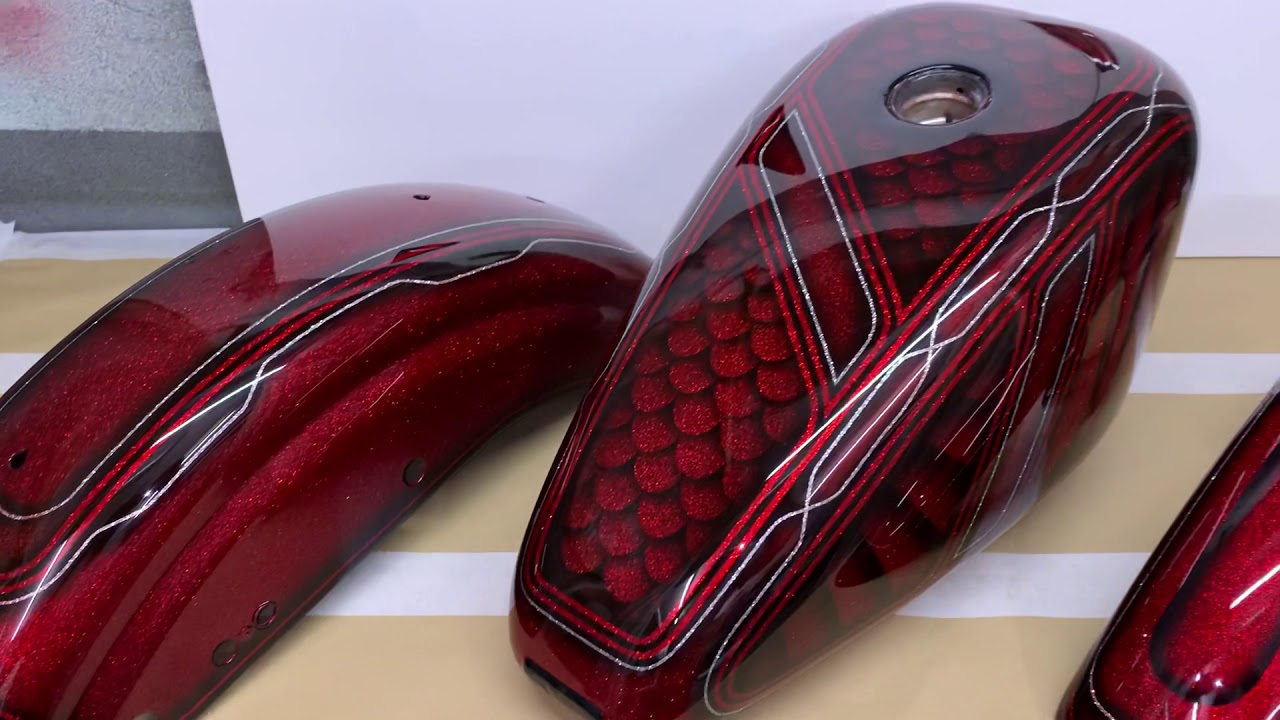Harley Davidson Sportster Set Metalflake Ruby Red Candy Custompaint ...