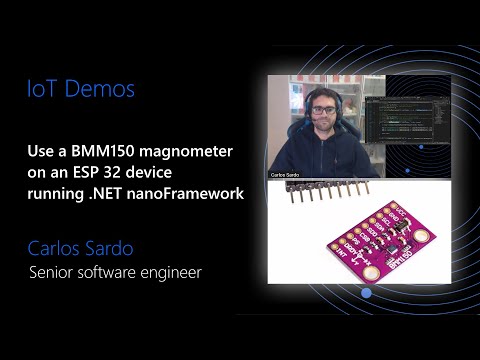 Demo: how to use a BMM150 magnetometer on an ESP32 board powered by ...