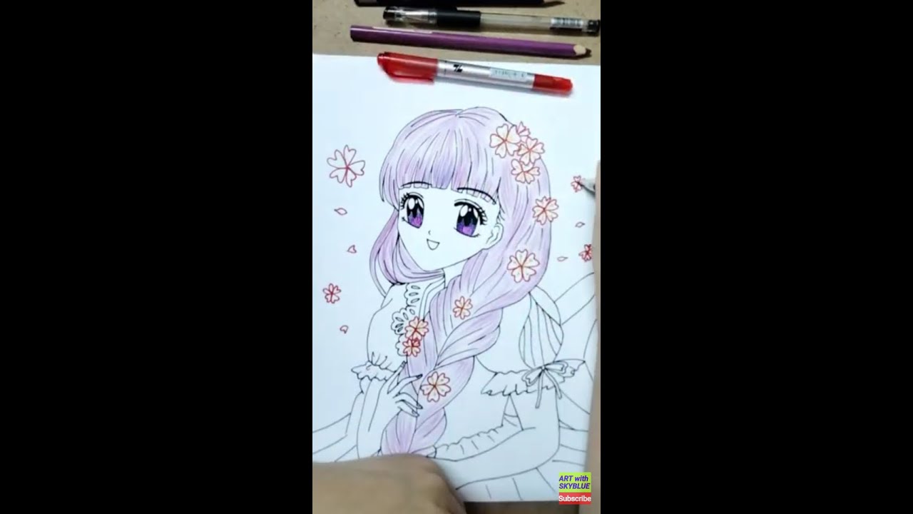 Vẽ Tomoyo-thủ lĩnh thẻ bài/How to draw Tomoyo #anime #cute #drawing # ...