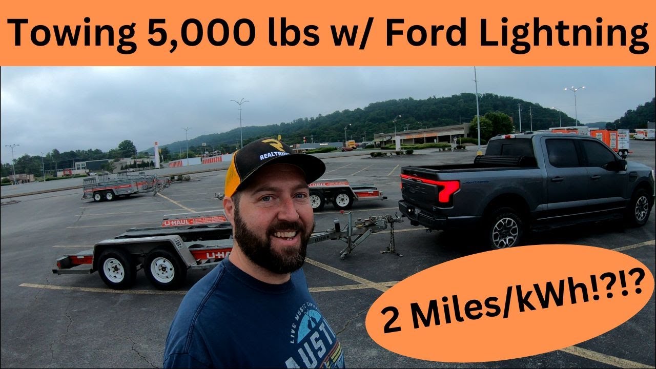 Ford Lightning Efficiency While Towing 5,000 lbs is AMAZING! - YouTube
