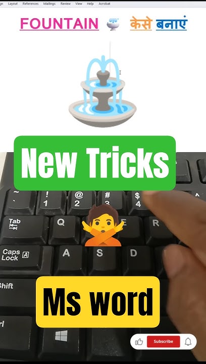 Fountain Ms Word Shortcut Tricks ⛲#shorts #msword #tricks #education #computertips #windows#asmr ...