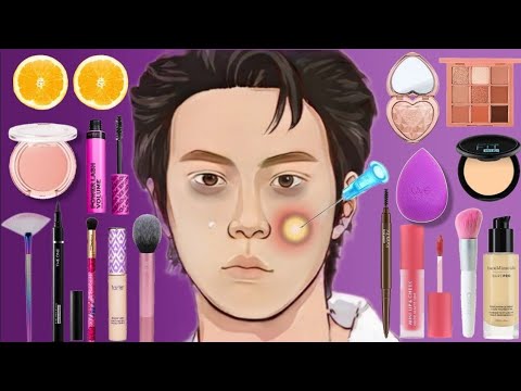 Asmr Makeup Man Damage Face Pimple Treatment ||And Man Face Haircut ...