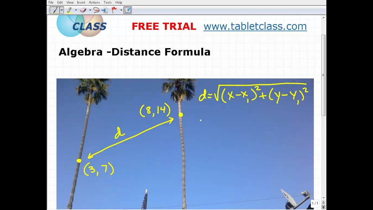 Homeschool Math Distance Formula TabletClass - YouTube