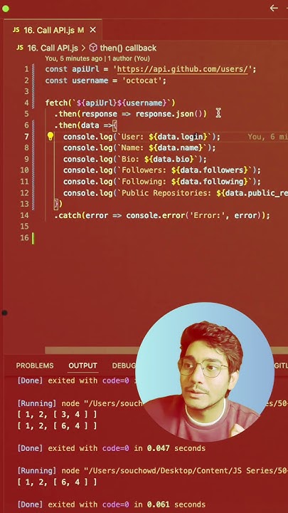 GitHub API Call fetch in JavaScript | Day 16/50 of Javascript Challenge | Soumyadip - YouTube